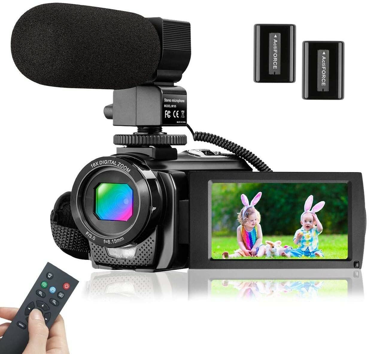 Video Camera Camcorder with Microphone, KENUO FHD 1080P 30FPS 24MP ...