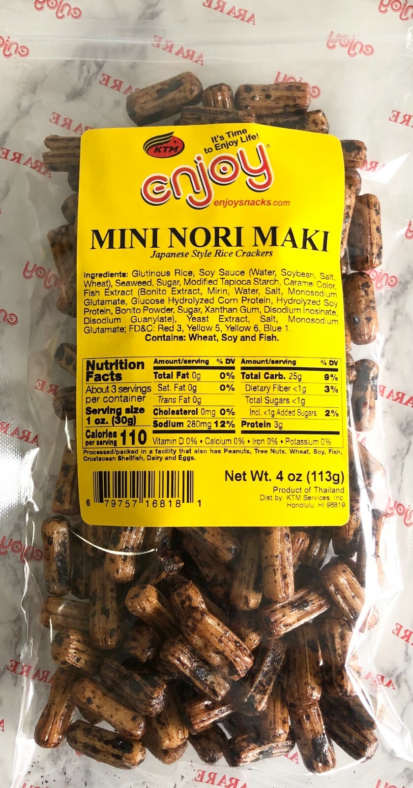 Enjoy Mini Nori Maki 4 oz JAPANESE STYLE RICE CRACKERS (2 bags) | eBay