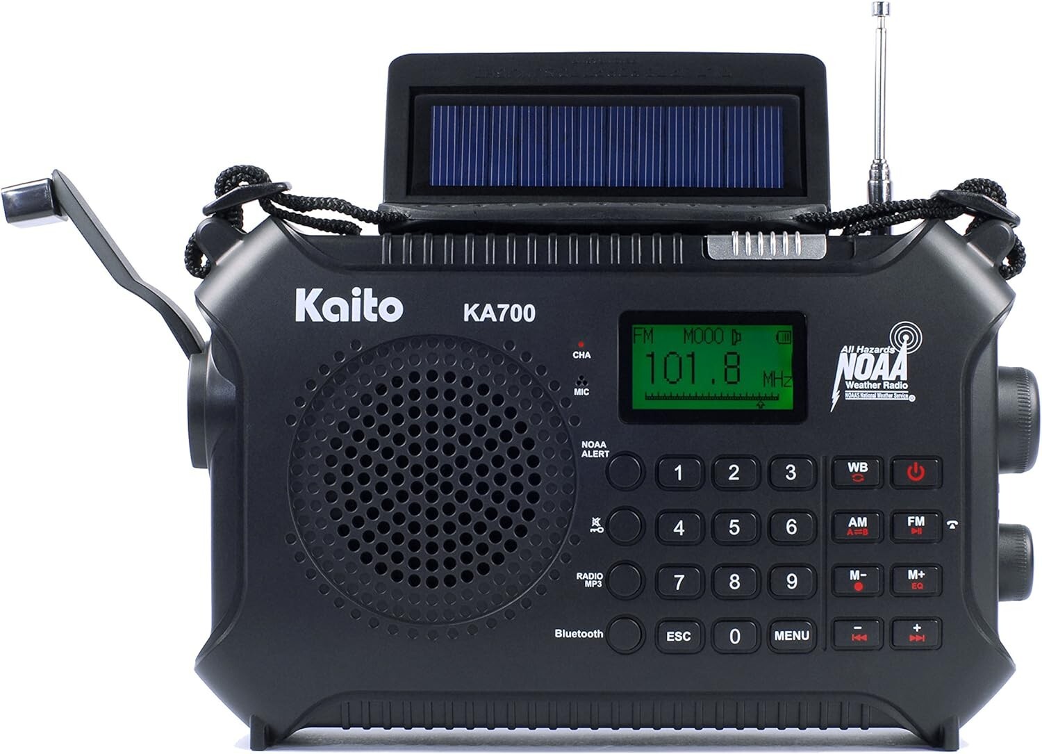 Kaito KA700 Bluetooth Hand Crank Solar Powered Emergency Radio with AM/FM/NOAA | eBay