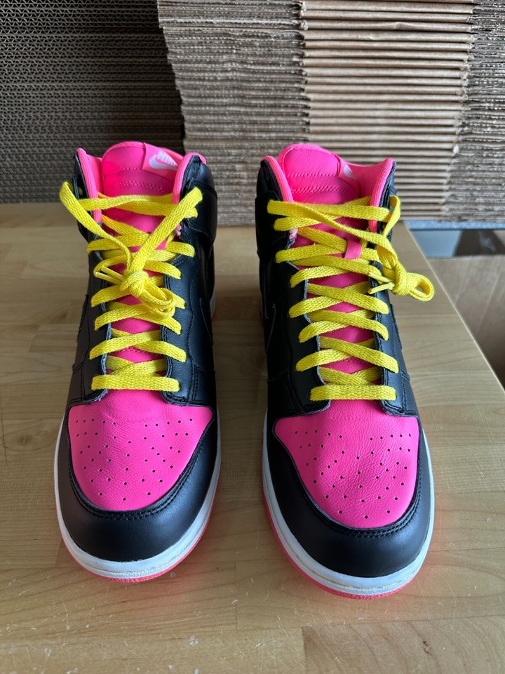 Pre-Owned NikeiD Dunk High Kid Robot Black/Pink/White 605245-991 Size ...
