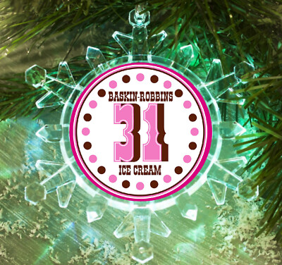 Baskin Robbins Ice Cream Retro Snow Color Lit Holiday Christmas Tree ...