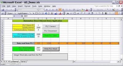 Automation Direct PLC Ethernet/Serial ActiveX Driver Read/Write Data ...