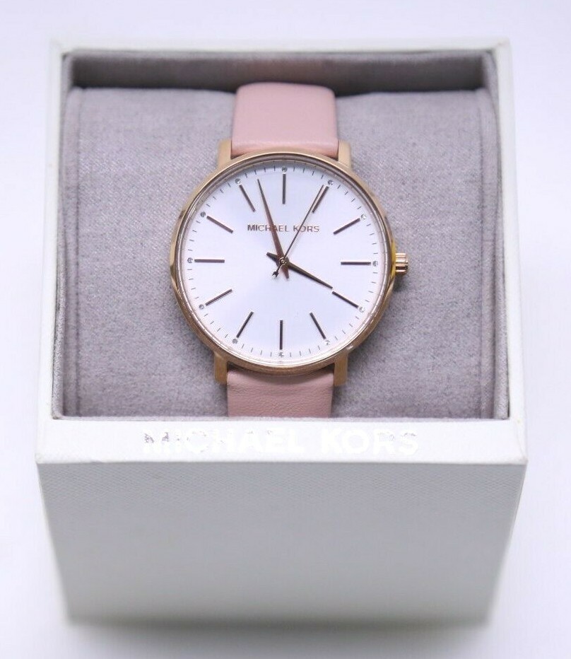 Michael Kors 38mm Women's Rose Gold-Tone Wristwatch MK2741 Leather Band ...