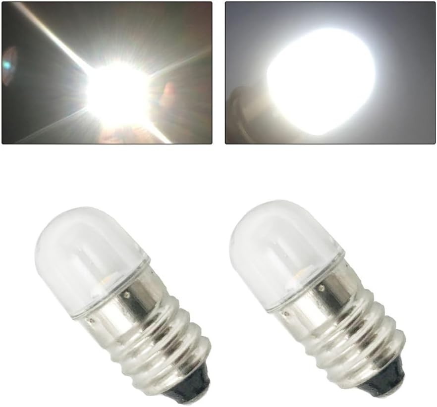 10pcs E10 LED Bulbs 12V Cool White Miniature Screw Lamps | eBay