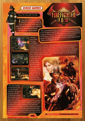 2004 Firefighter FD 18 Playstation 2 PS2 Vintage Print Ad/Poster Video ...