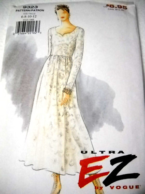 Dress Ultra EZ Misses size 6-12 Vogue 9323 Sewing Pattern * | eBay