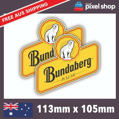 2 X Bundaberg Rum Bundy Bear Stickers Camping Trailer Bar Fridge | eBay ...