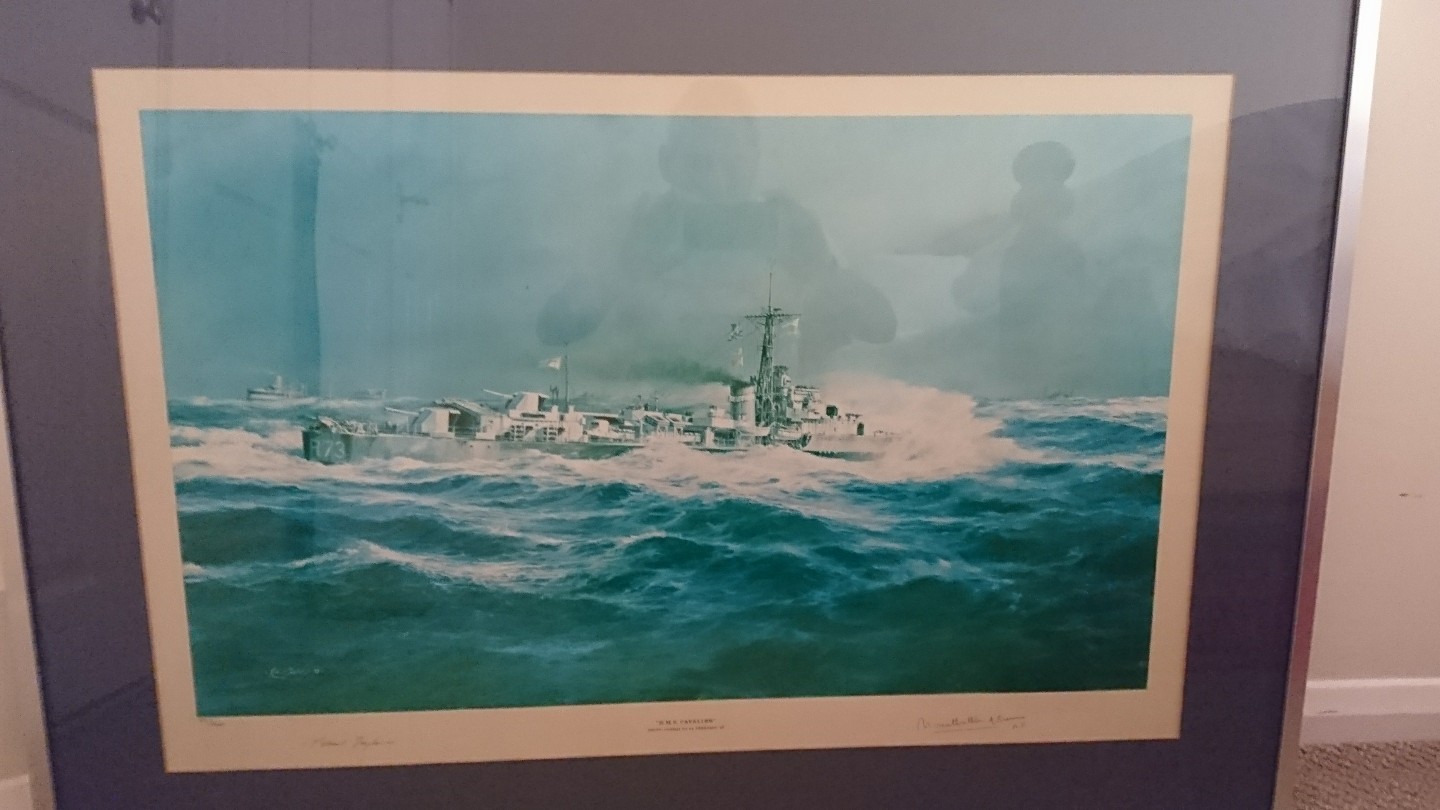Rare Robert Taylor Print Of HMS Kelly And HMS Cavalier Signed By Lord ...