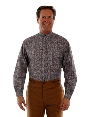 Scully Western Shirt Mens L/S Rangewear Paisley Burgundy F0_RW357 | eBay