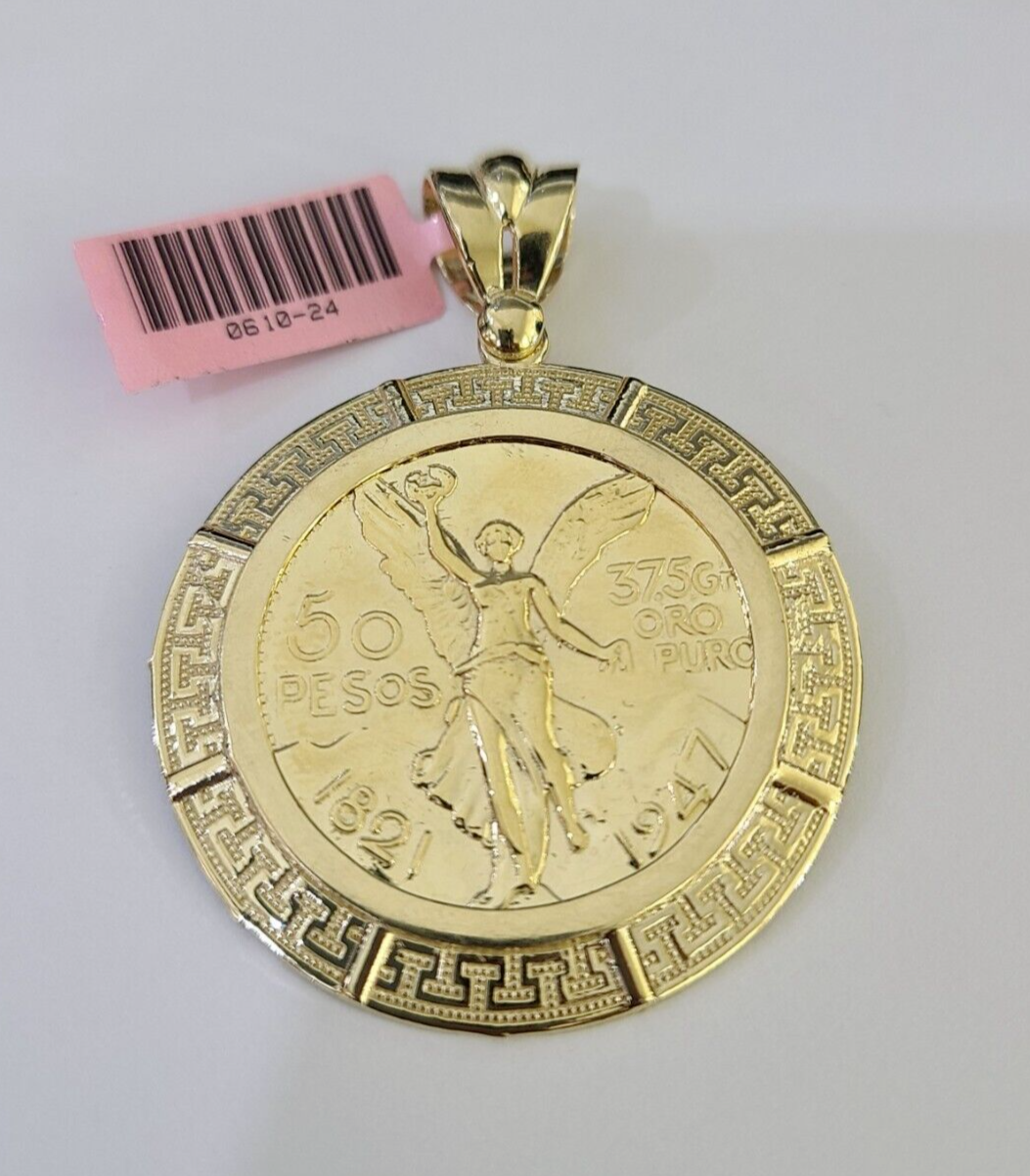 REAL 14k Yellow Gold Charm Centenario Style Coin in Bezel 50 Pesos 1947 ...