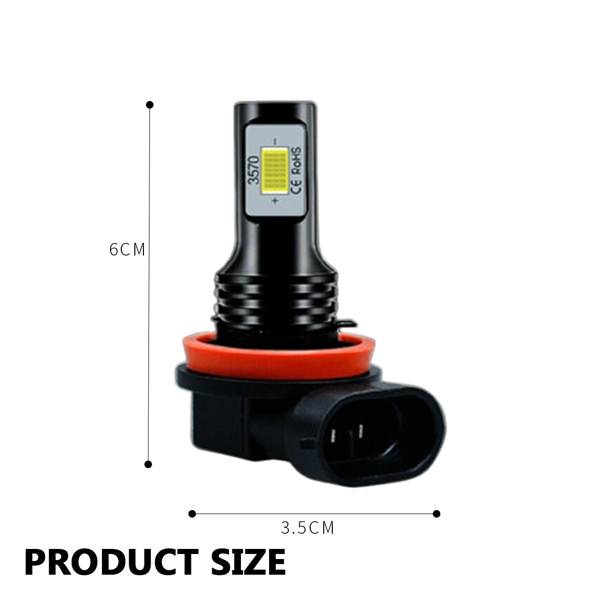 2x LED Fog/Driving Light Bulbs H8 H16 H11 Fog Light White 6000K High ...