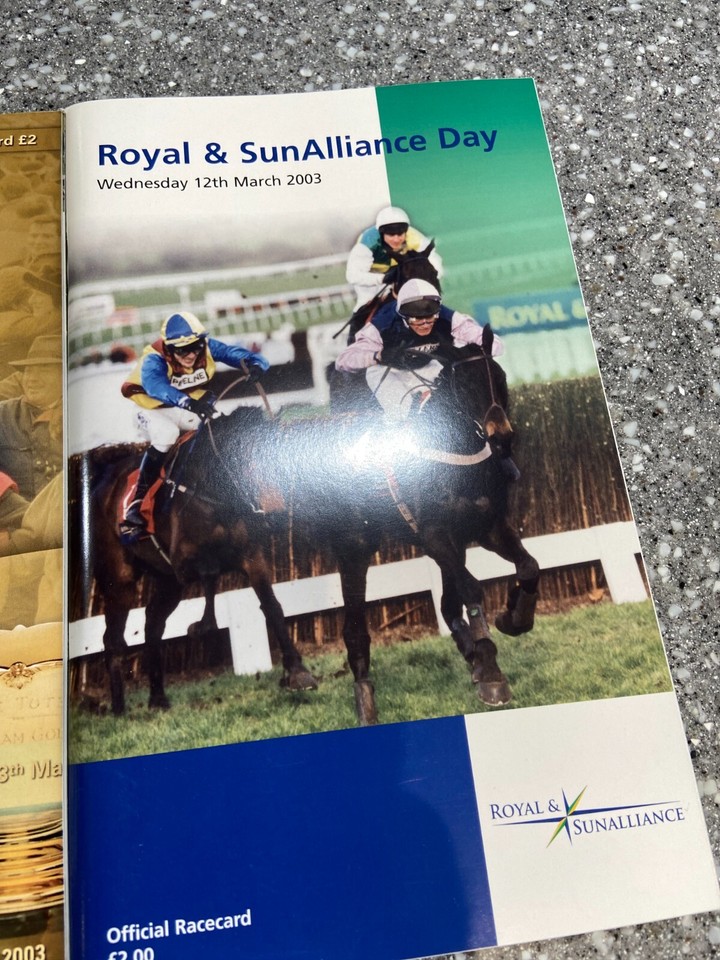 Race Cards for the 3 Days of Cheltenham Festival 2003 Champion Hurdle ...