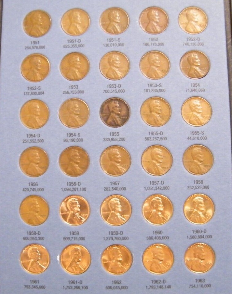 Complete Lincoln Wheat Penny Cent Collection Whitman Folder - 1941 ...