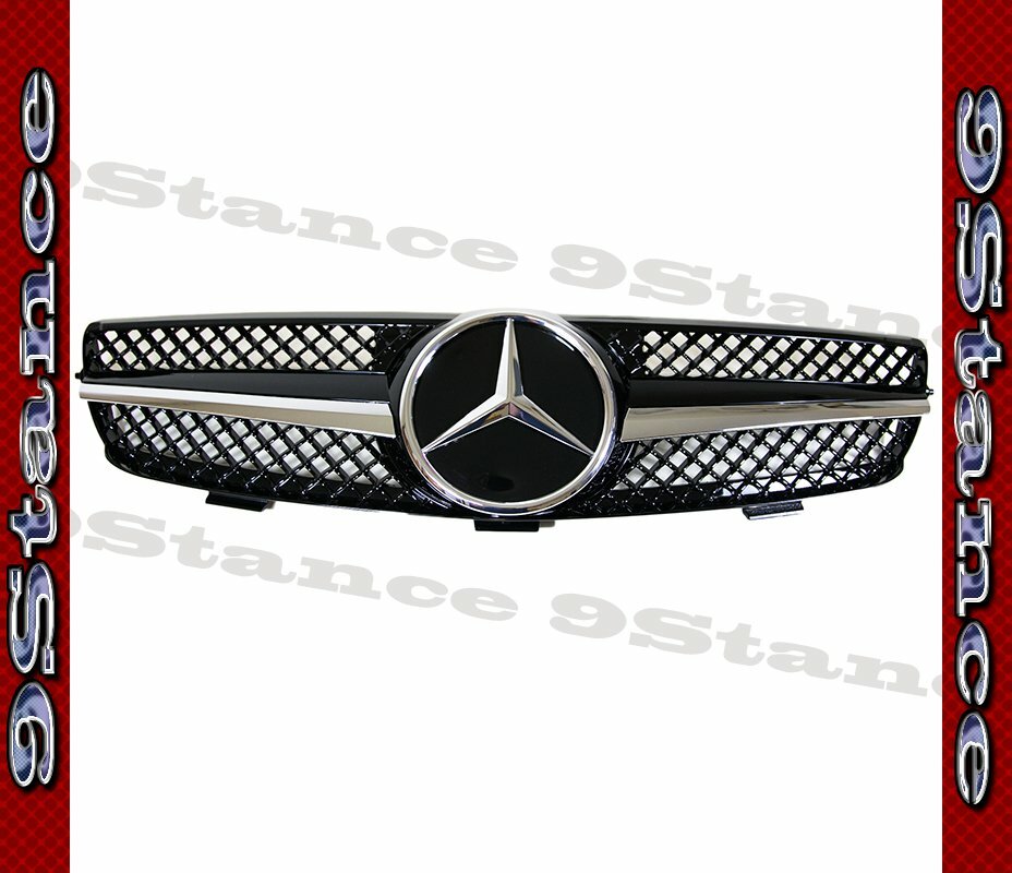 Fit 04-09 W209 CLK Coupe 2DR Model Glossy Black Chrome SDCB Front Hood ...