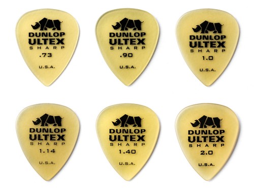 Dunlop ULTEX Sharp Guitar Picks / Plectrums 6 Pack with a choice of 6 ...