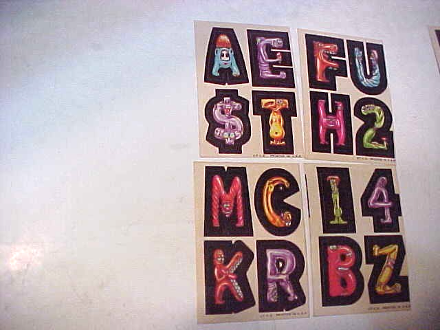 1967 TOPPS T.C.G. LETTER NUTTY INITIAL STICKER CARD LOT 21 pcs MONSTER ...
