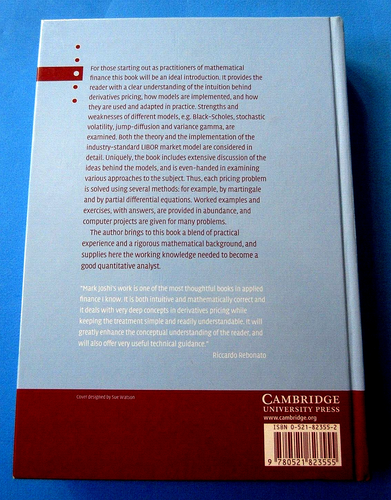 The Concepts and Practice of Mathematical Finance by Mark Joshi HC 2007 ...
