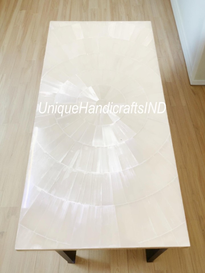 Stunning Selenite Gemstone Dining Table, Console Bar Table, Selenite ...