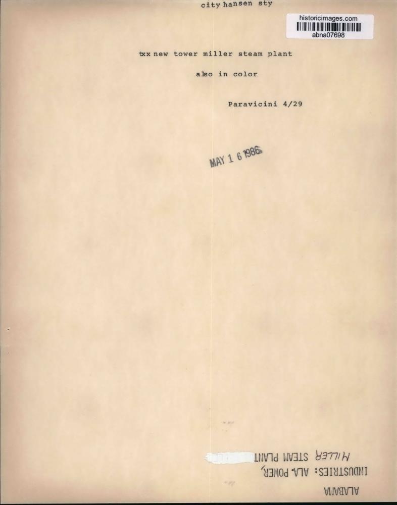 1986 Press Photo New tower at Alabama Power's Miller Steam Plant ...