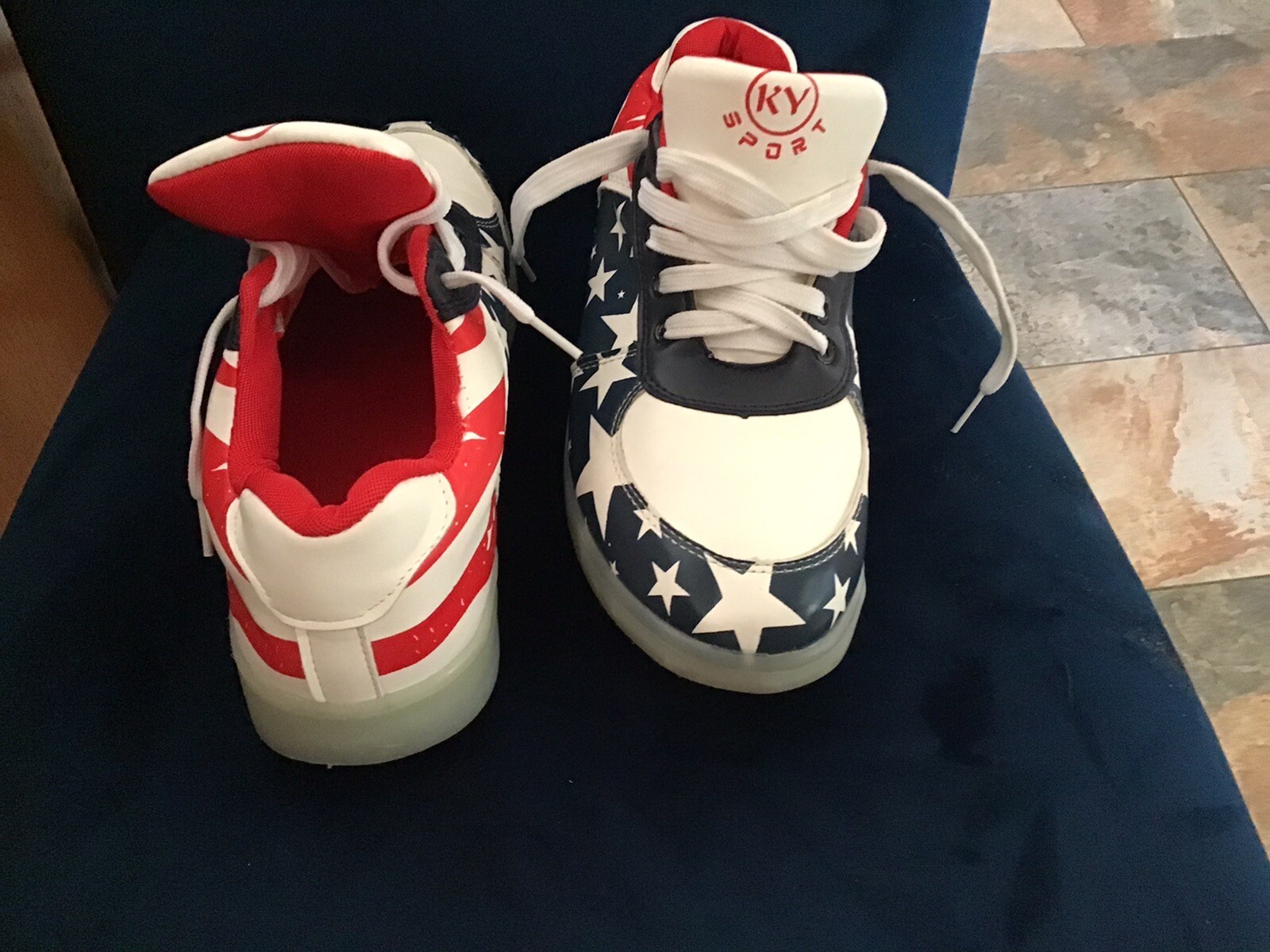 KY Siumlation ( Red White And Blue) Custom Sneakers - Gem