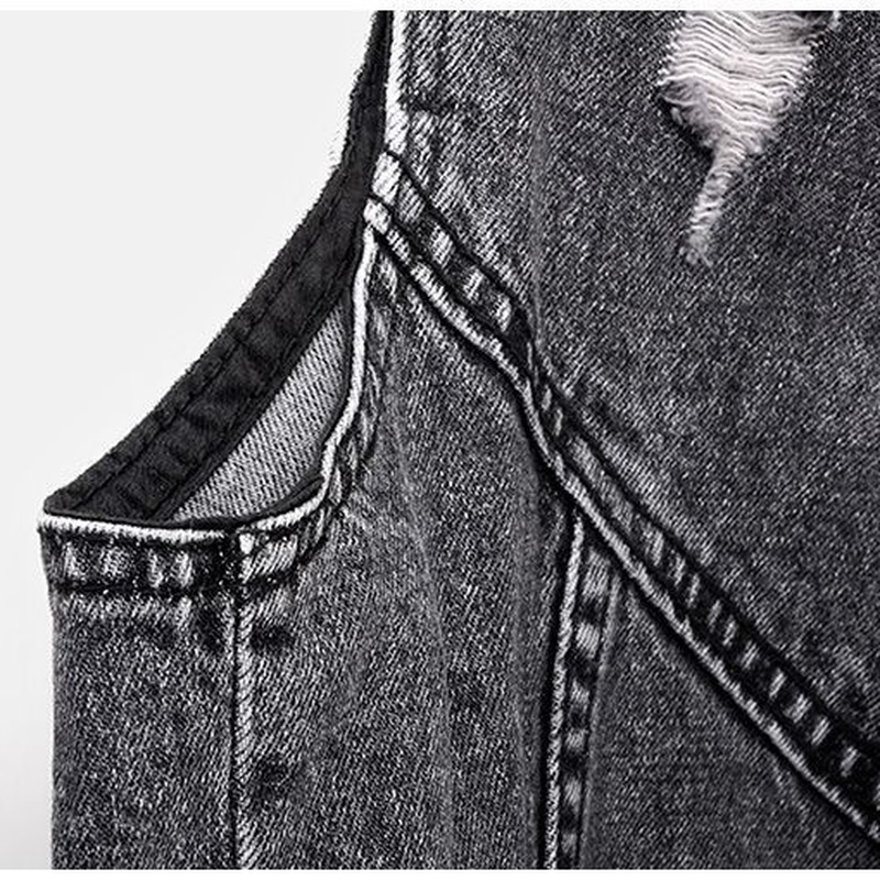 Women Biker Punk Vest Denim Coat Waistcoat Casual Jacket Top Jeans ...