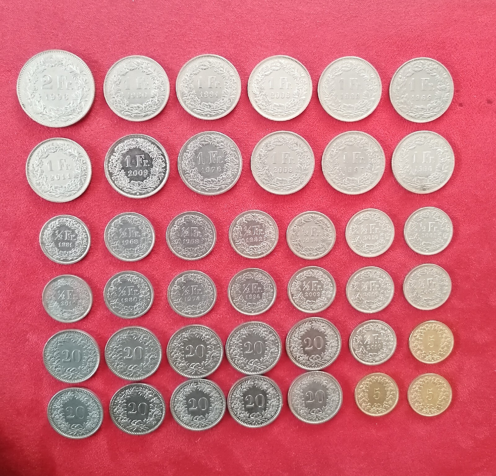 lot-de-pi-ces-francs-suisses-des-ann-es-60-2000-ebay