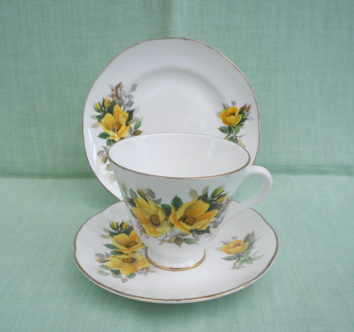 Vintage Royal Tara bone china tea trio - tea cup, saucer & plate ...