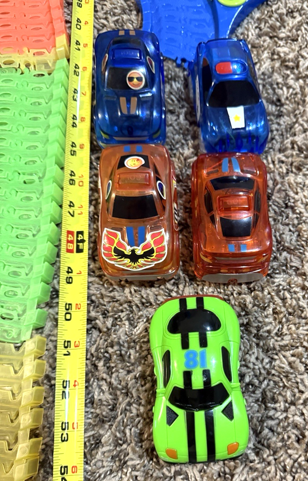 Mixed Lot of 48 feet Magic Tracks and unbranded track + 5 cars bridge ...