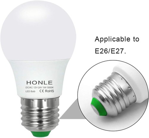 E26 LED Light Bulbs 12V 24V Low Voltage 7W Warm White 3000k Standard ...