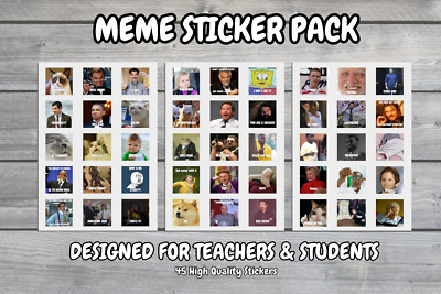 Meme Sticker Pack - 45 Motivierende Sticker - Bundle für Lehrer und ...