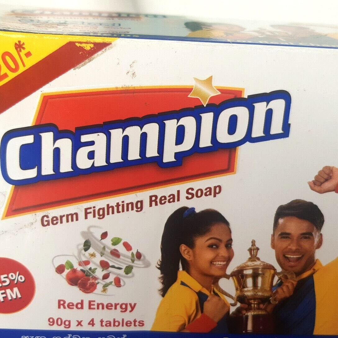 Champion Germ Fighting Real Red Energy Soap Power 7 Herbs 76.5% TFM 90g ...