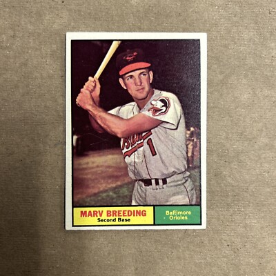 1961 Topps Baseball Marv Breeding Baltimore Orioles Card #321 | eBay