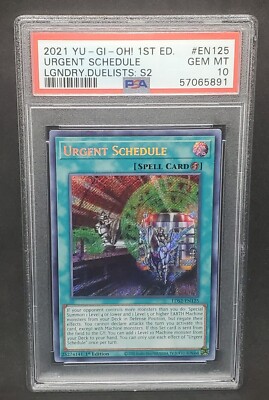 Yugioh PSA 10 GEM MINT Urgent Schedule LDS2-EN125 Secret Rare 1st ...