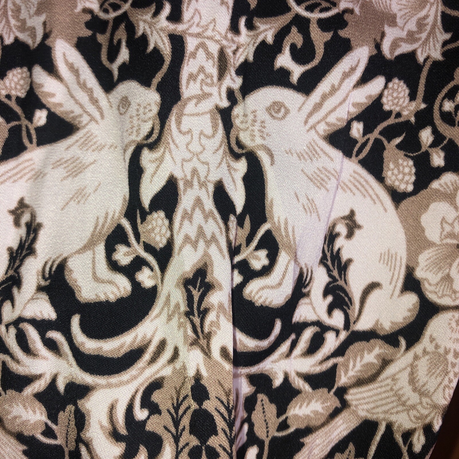 Anthropologie Small Rabbit Print V-Neck Blouse Tie Top Womens Size Sm ...