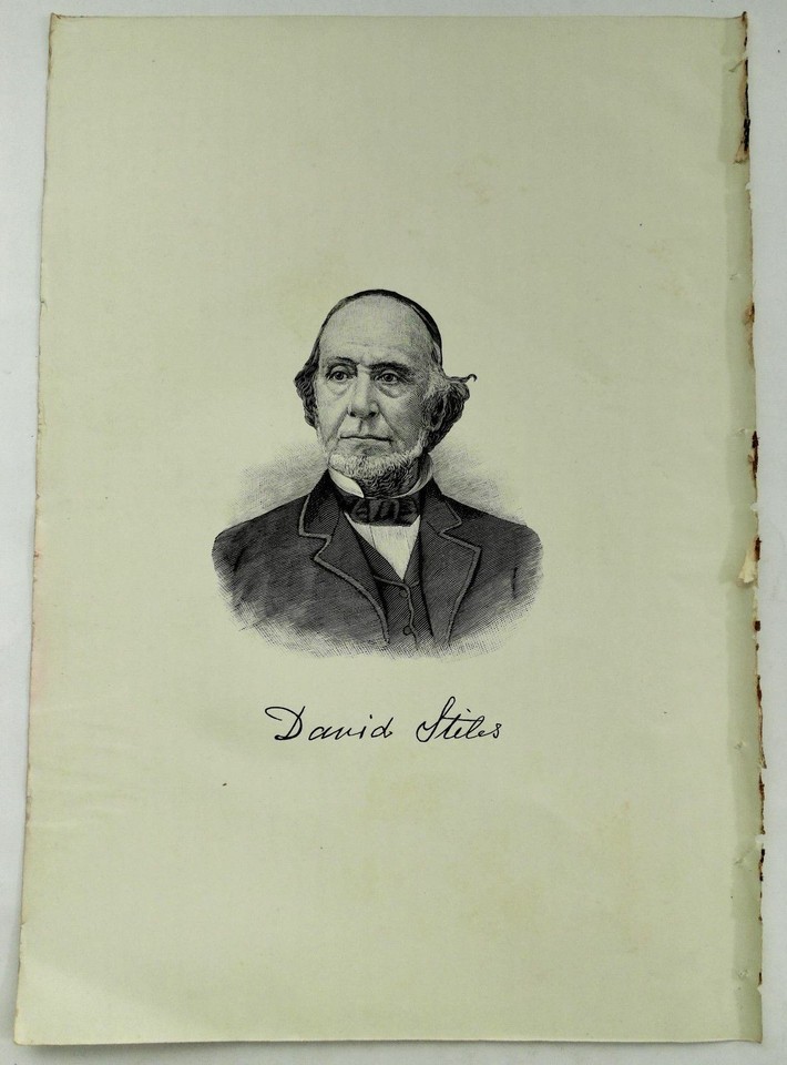 1888 Engraving DAVID STILES Essex County Middleton Ma. Genealogy ...