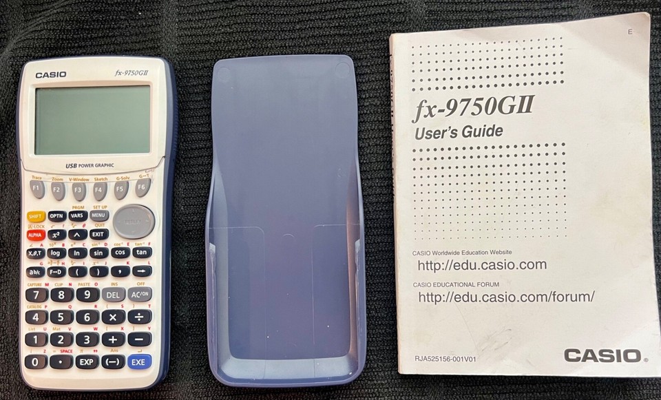 casio fx-9750gii graphing calculator, with User Guide & Plastic sleeve ...