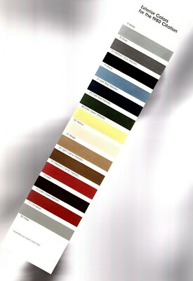 1980 Chevy CITATION Color Chart Paint Sample Brochure Chip's | eBay