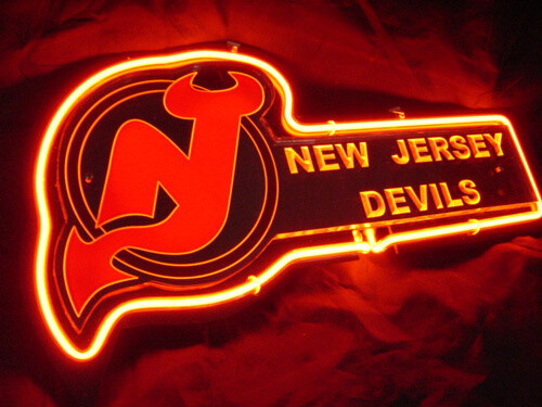 14" New Jersey Devils 3D Carved Neon Sign Beer Man Cave Light Lamp Bar ...