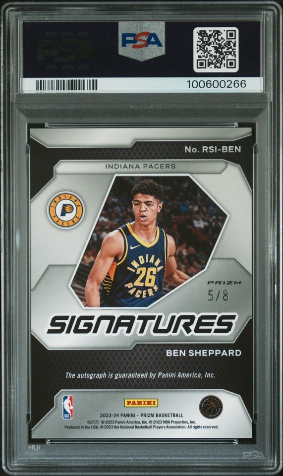 Ben Sheppard 2023-24 Panini Prizm #BEN Green Choice Signatures RC #5/8 ...
