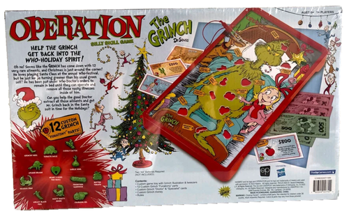 Operation The Grinch Board Game Classic Dr. Seuss Custom Funatomy Parts ...