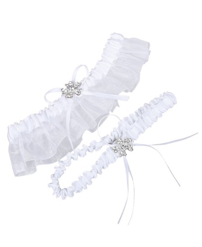 Wedding Garter Set White Bridal Garter Belt Free Size14-23 inch | eBay