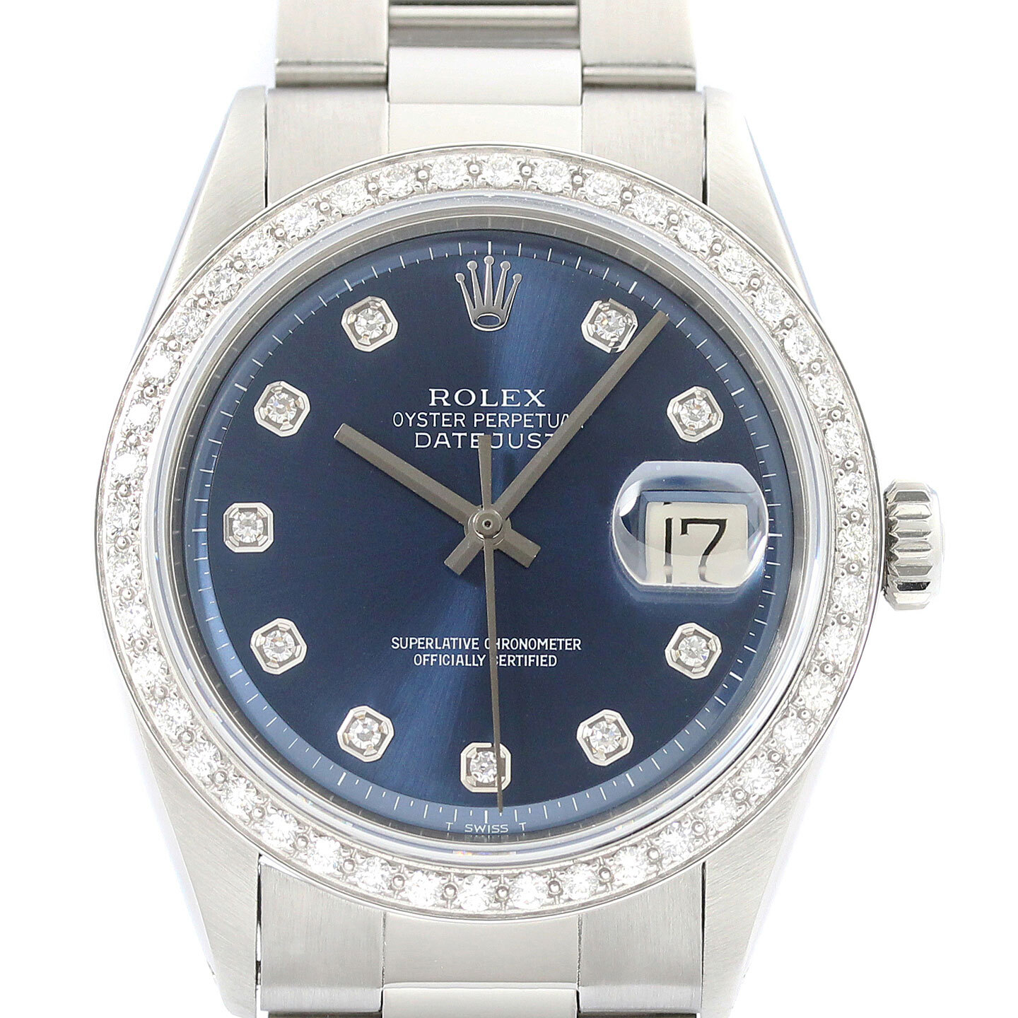 Rolex Mens Datejust Blue Dial 18K White Gold & Stainl… - Gem