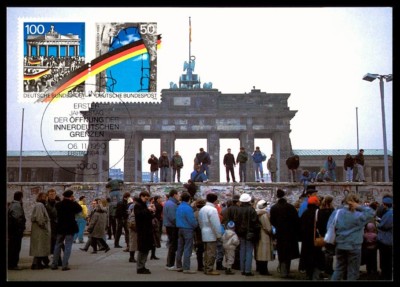 GERMANY MK 1990 BERLIN MAURER WALL BRANDENBURG GATE MAXIMUM CARD MC CM ...