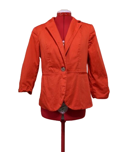 ATTENTION Women Blazer SIZE 4 Woven Elegant Orange Shoulder Pads Office ...