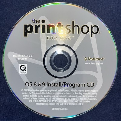 The Print Shop For Mac OS 8 & 9 Install CD (Disc Only) | eBay