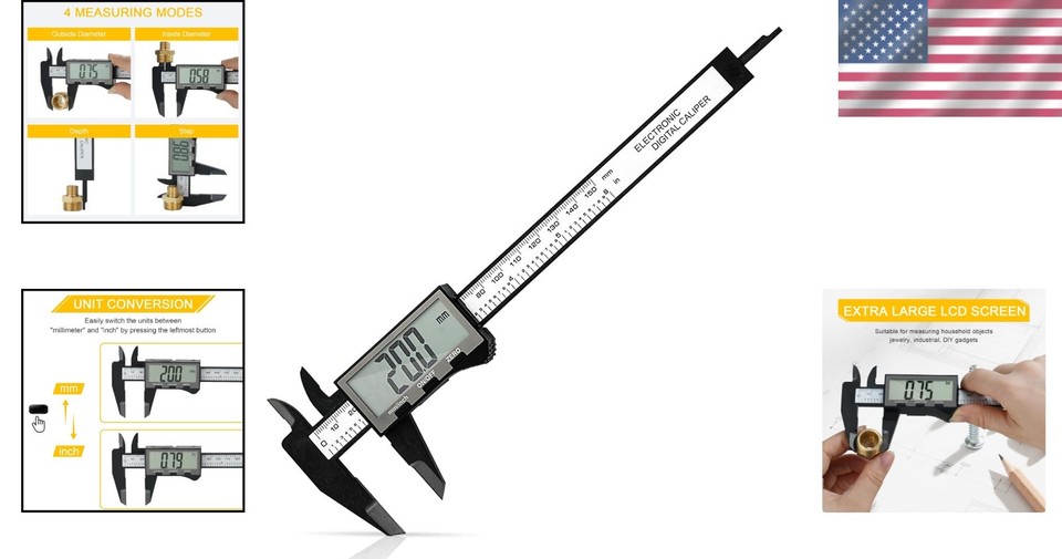 Lightweight 6-Inch Digital Caliper with Jumbo LCD for Easy Precision ...
