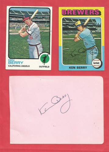 KEN BERRY - 1973 TOPPS #445 (AUTOGRAPHED) plus ONE MORE AUTOGRAPH AND ...