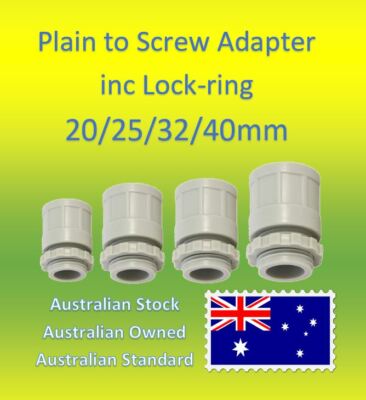 Plain to Screwed Screw Adaptor Conduit Electrical Fitting 20/25/32/40 ...