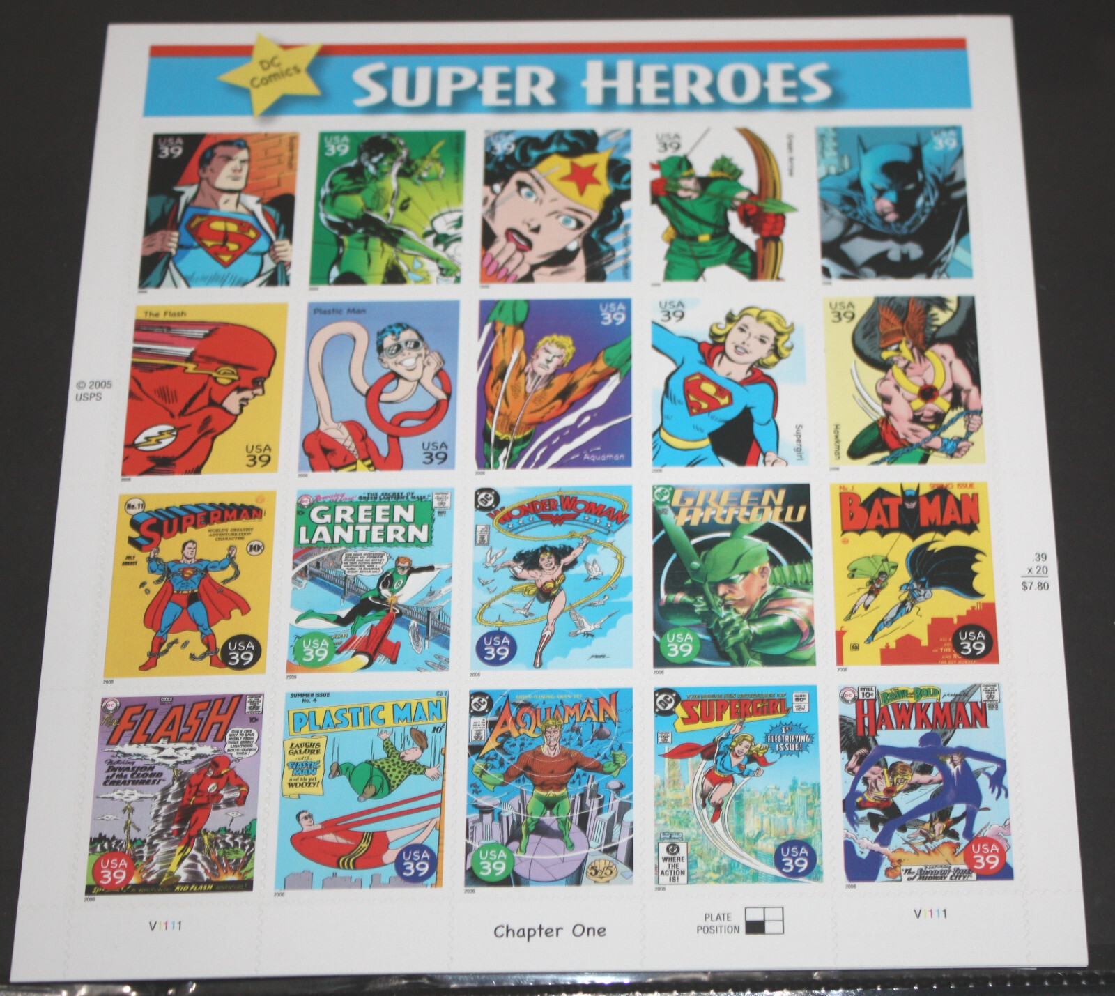 2007 - U.S. STAMPS – SCOTT#4084 - SHEET OF 20 - SUPER HEROES CHAPTER ...