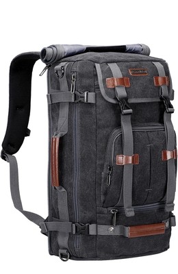 WITZMAN Canvas Backpack Vintage Travel Large Laptop 22 inch, Black | eBay